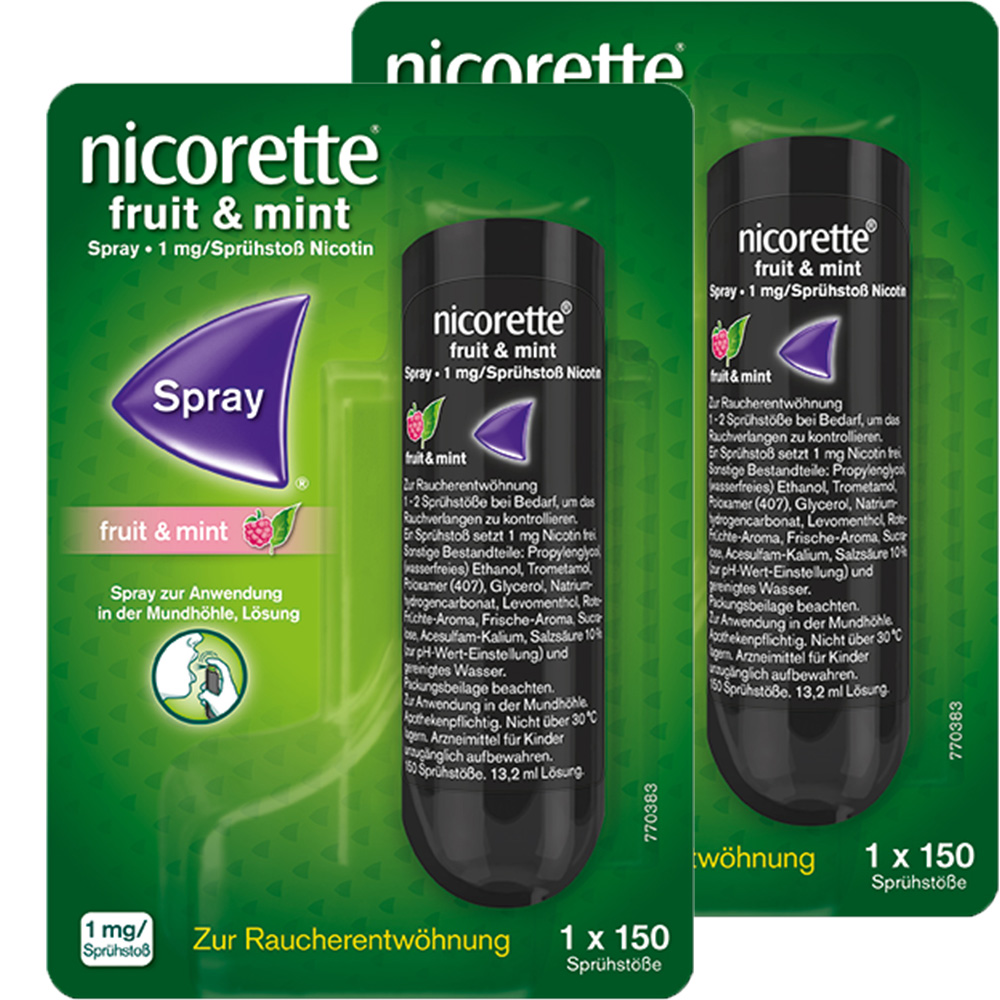 nicorette® Fruit & Mint Spray, 1mg/Sprühstoß Doppelpack - shop-apotheke.at