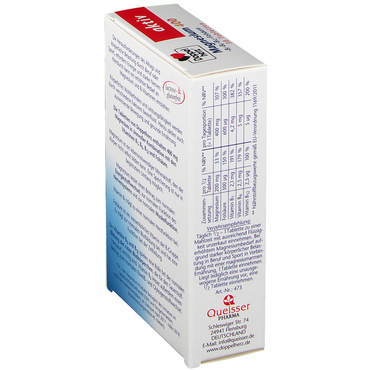 Doppelherz® aktiv Magnesium 400 + B1 + B6 + B12 + Folsäure Tabletten ...