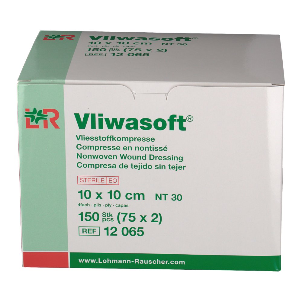 Vliwasoft® Vliesstoffkompresse 10 cm x 10 cm 4lagig steril - shop ...