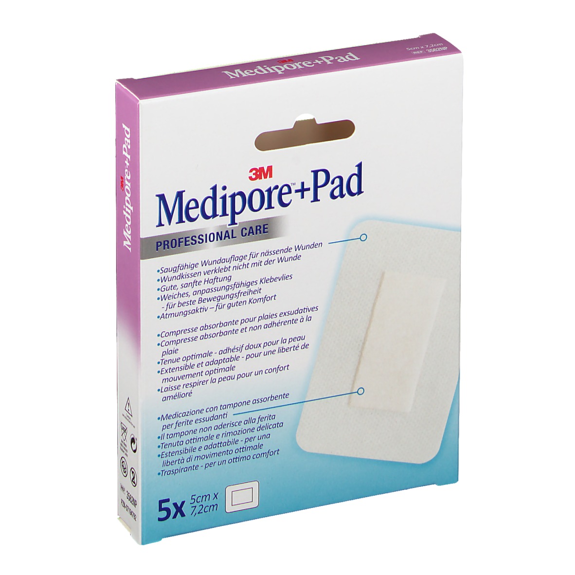 3M Medipore + Pad Steriler Wundverband mit Wundauflage 5 x 7,2 cm ...