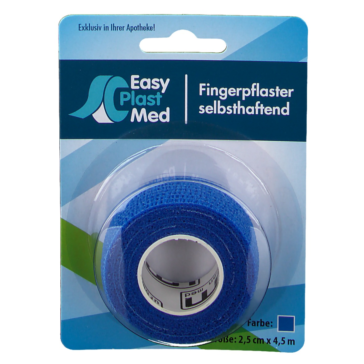 EasyPlast Med Fingerpflaster selbsthaftend 2,5 cm x 4,5 m blau - shop ...