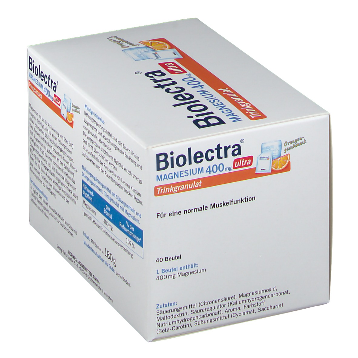 Biolectra® Magnesium 400 mg ultra Trinkgranulat Orange - shop-apotheke.at