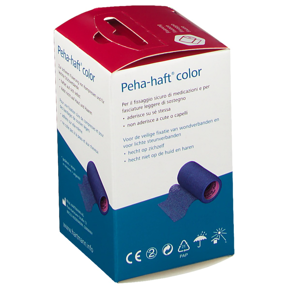Peha-haft® Color latexfrei Fixierbinde blau 8 cm x 4 m blau - shop ...