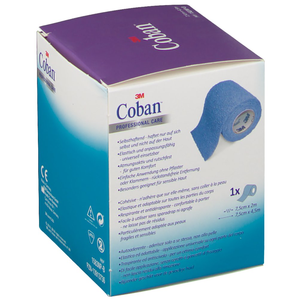 3M Coban selbsthaftende Binde 7,5 cm x 4,5 m blau - shop-apotheke.at