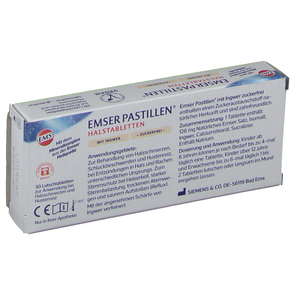 EMSER PASTILLEN® Halstabletten mit Ingwer zuckerfrei - shop-apotheke.at
