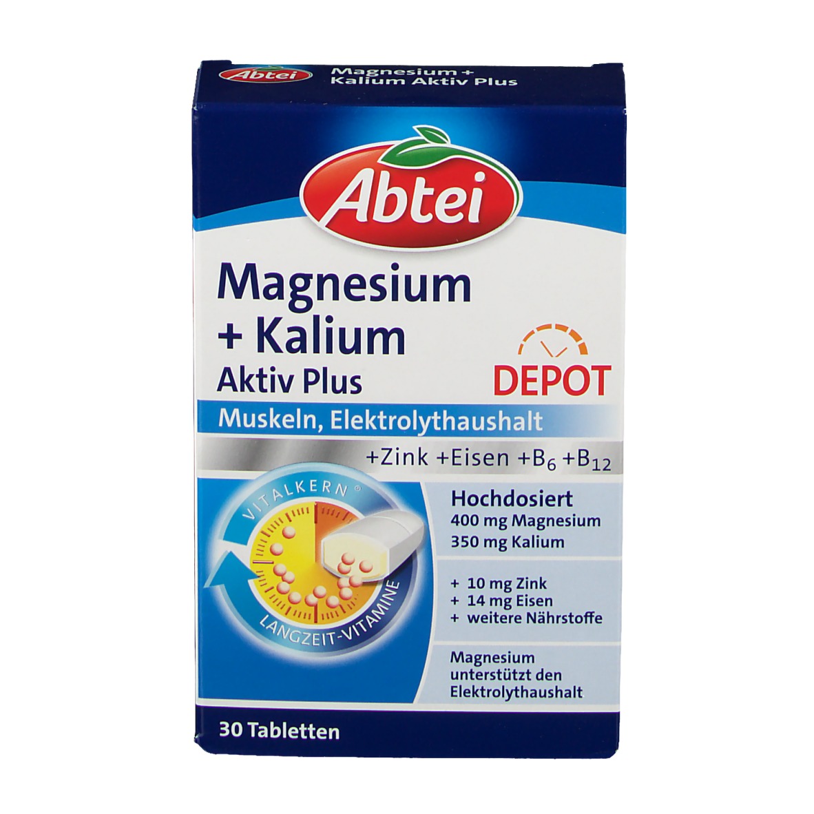 Abtei Magnesium 400 + Kalium DEPOT 30 St - shop-apotheke.at