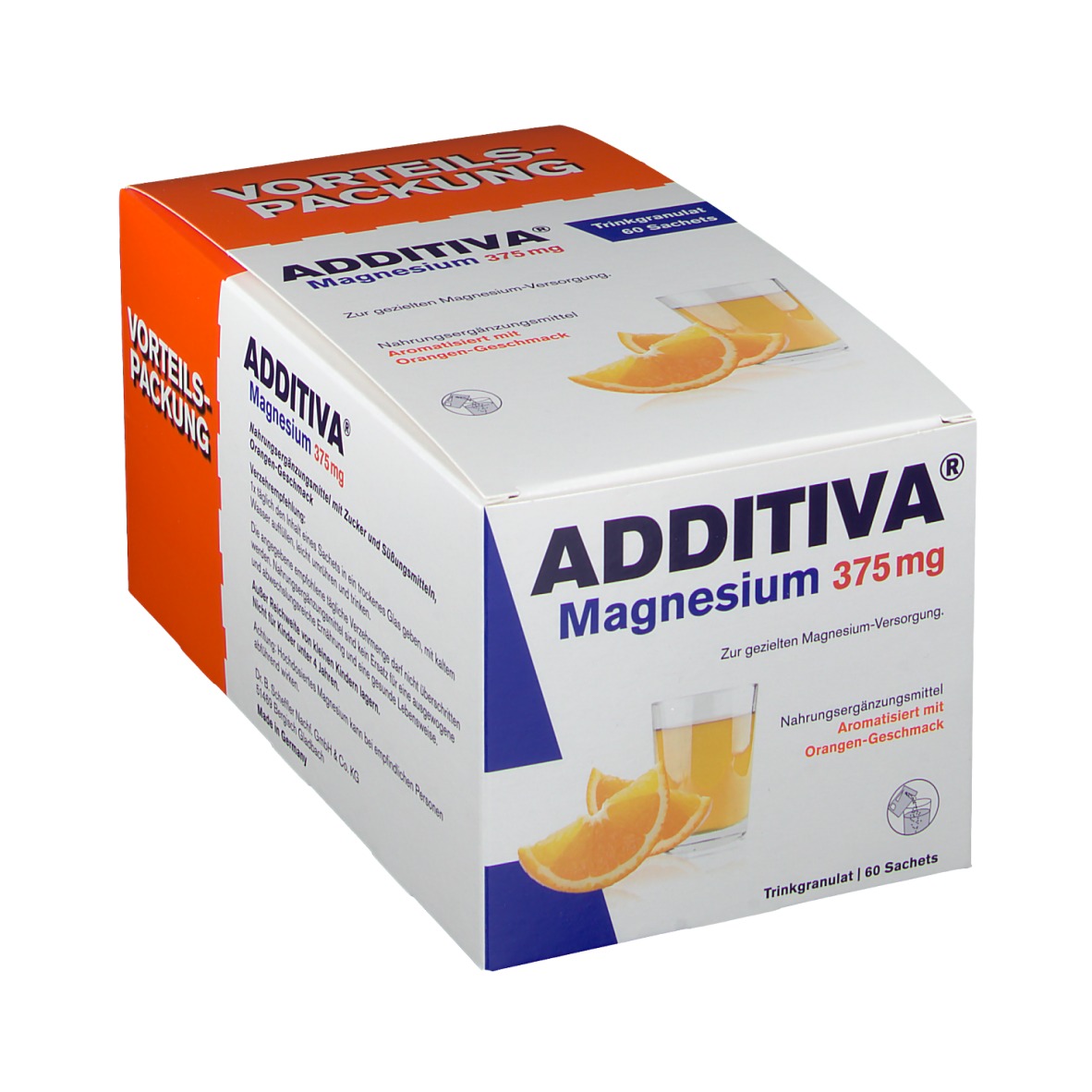 ADDITIVA® Magnesium 375 mg Granulat Orange 60 St - shop-apotheke.at