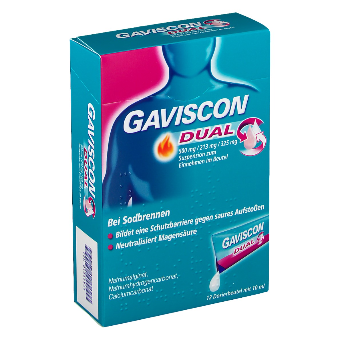 GAVISCON® Dual 500 mg / 213 mg / 325 mg 12X10 ml - shop-apotheke.at