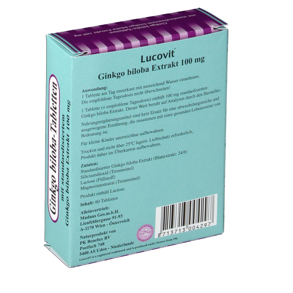 Lucovit Ginkgo biloba-Tabletten 100 mg 60 St - shop-apotheke.at