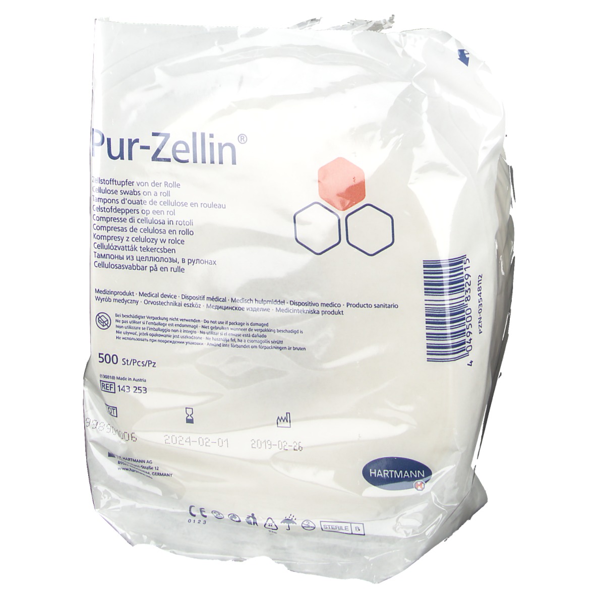 Pur-Zellin® 4 x 5 cm steril Rolle zu 500 Stück 1 St - shop-apotheke.at