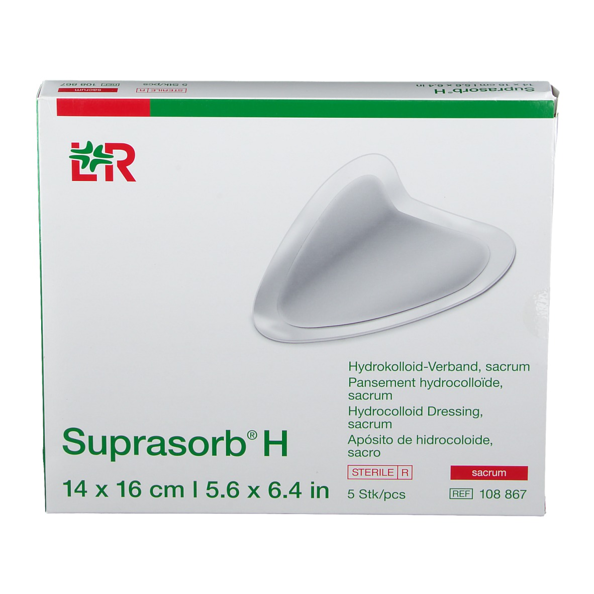 Suprasorb® H Hydrokolloid-Verband Sacrum 14 x 16 cm 5 St - shop-apotheke.at