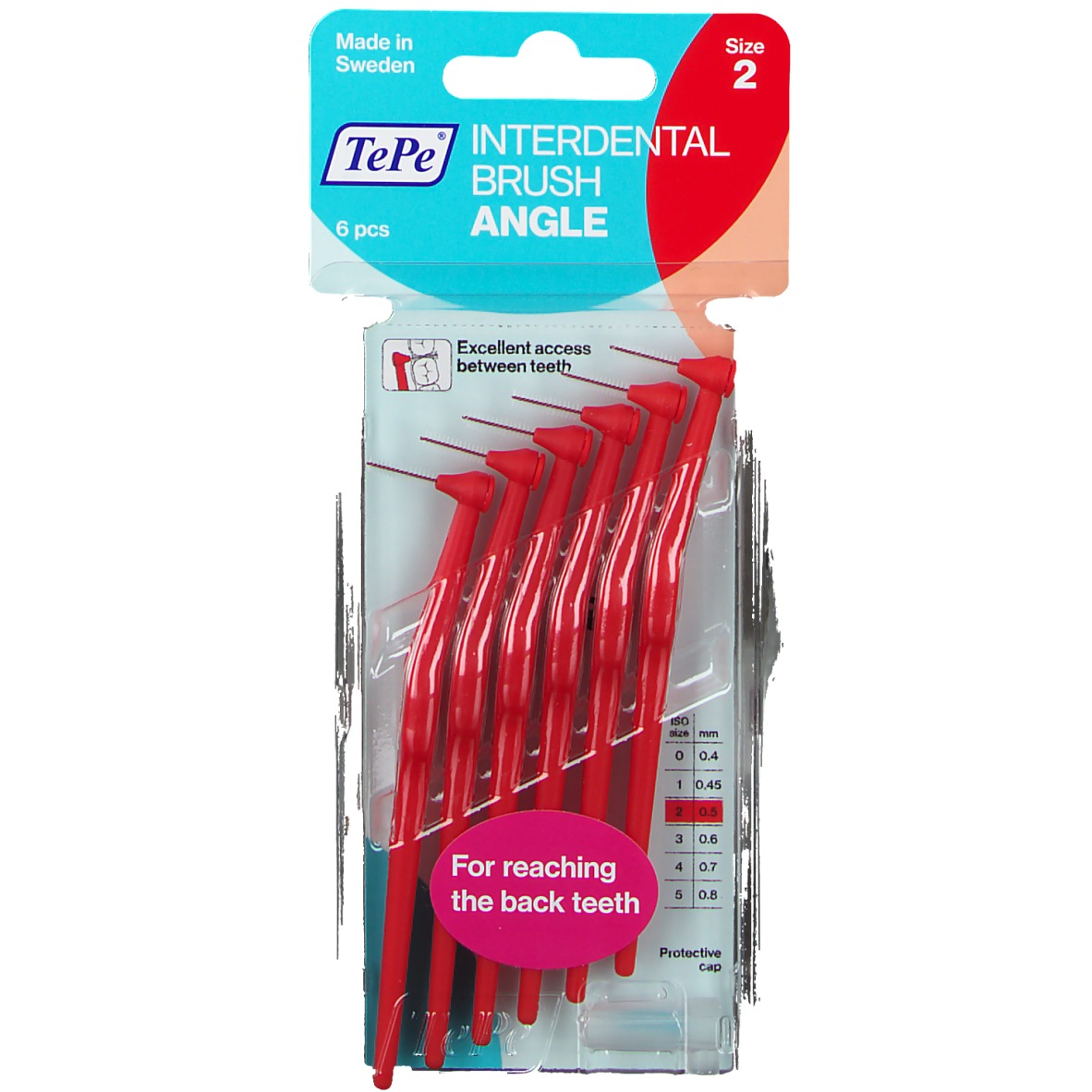 TePe Angle Interdentalbürsten rot 0,5 - 0,9 mm 6 St - shop-apotheke.at