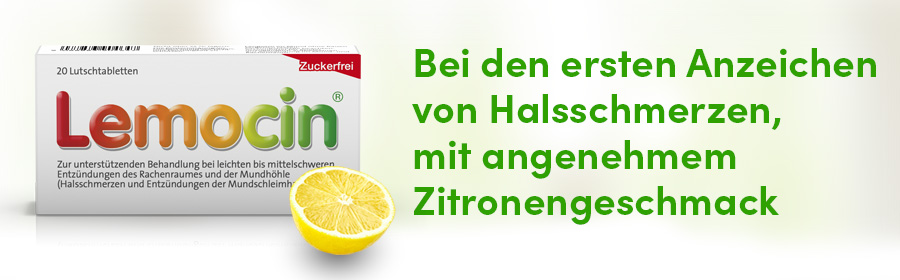 Lemocin® gegen Halsschmerzen, Zitronengeschmack, zuckerfrei 20 St ...